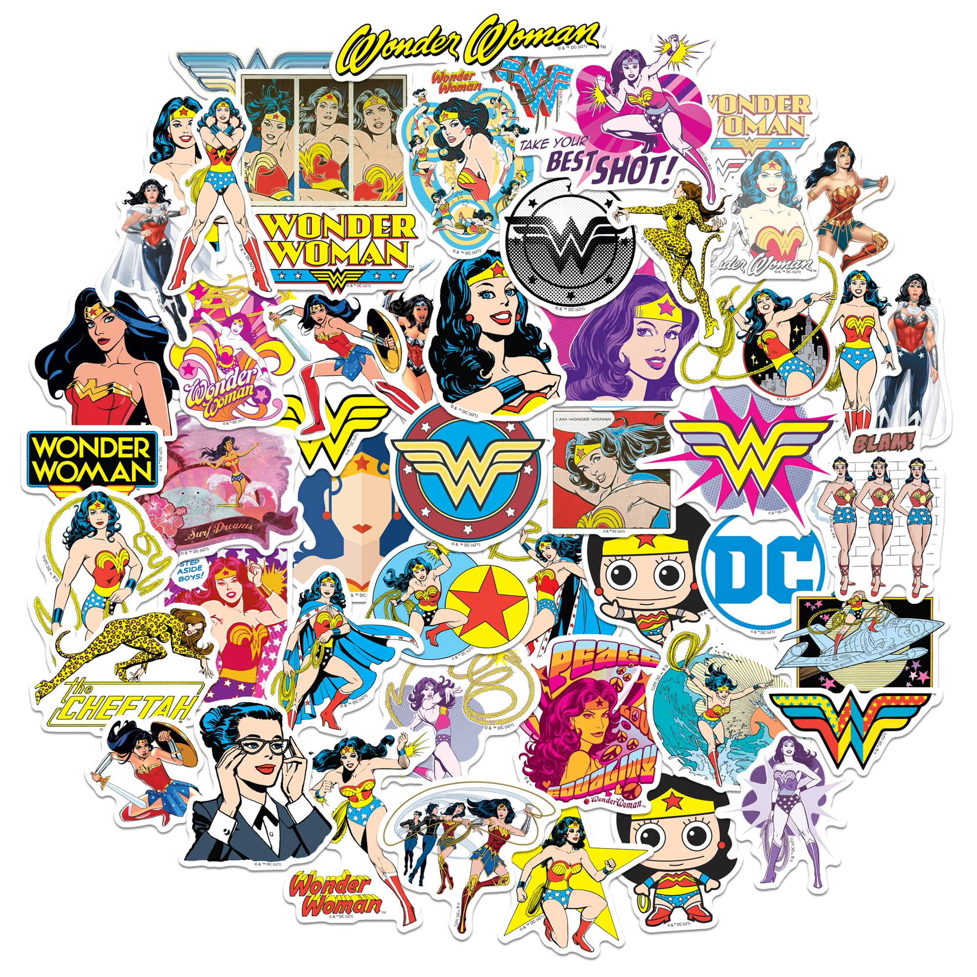 Wonder Woman Sticker Pack Die Cut Vinyl Large Delux Sticker Variety ...