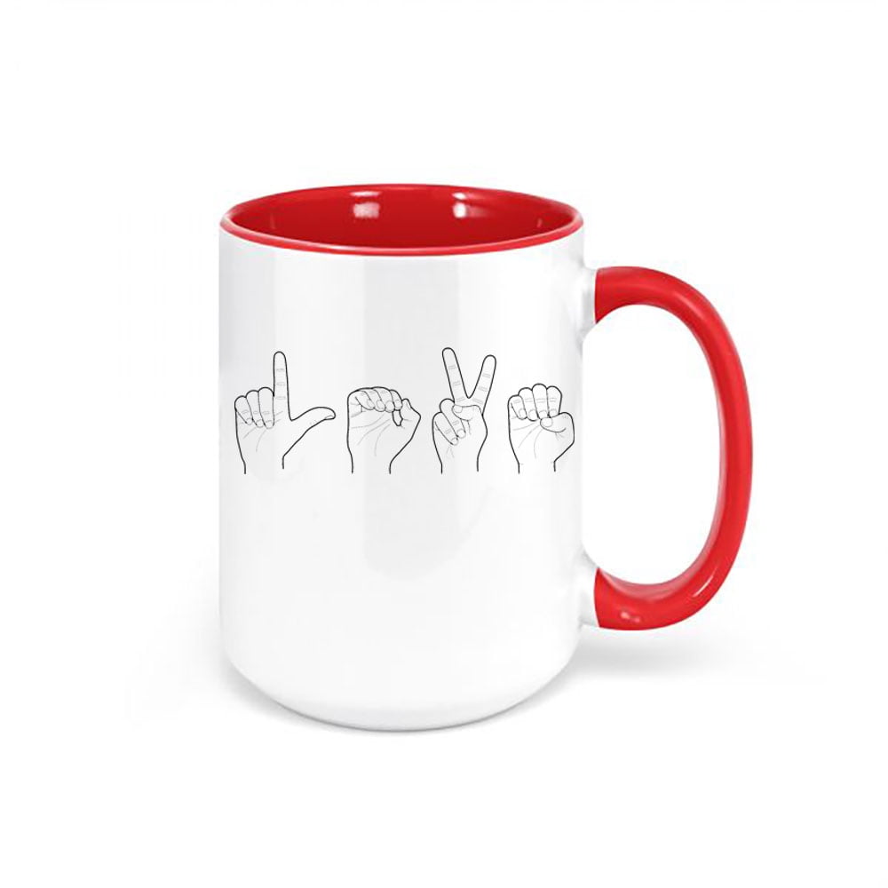 Sign Language Mug, Love Sign Language, Gift For Deaf Person, Finger ...