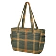 Green and Orange Plaids Women's Quilted Tote HandBag Beach Bag Shoulder ...