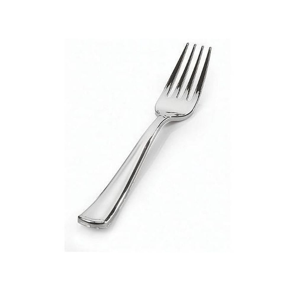 Silver Secrets Full Size Extra Heavy Plastic Forks *Case of 120 ...