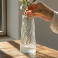 Glass Vase Crystal Vase Heavy Duty Large Flower Vase, Textured Ribbed ...