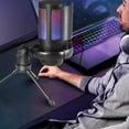 USB Condenser Microphone Gaming Color Lighting Mute Button Slip ...