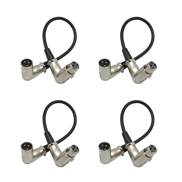4 cable de Micrófono con Conector XLR de 90 degree para Micrófonos ...