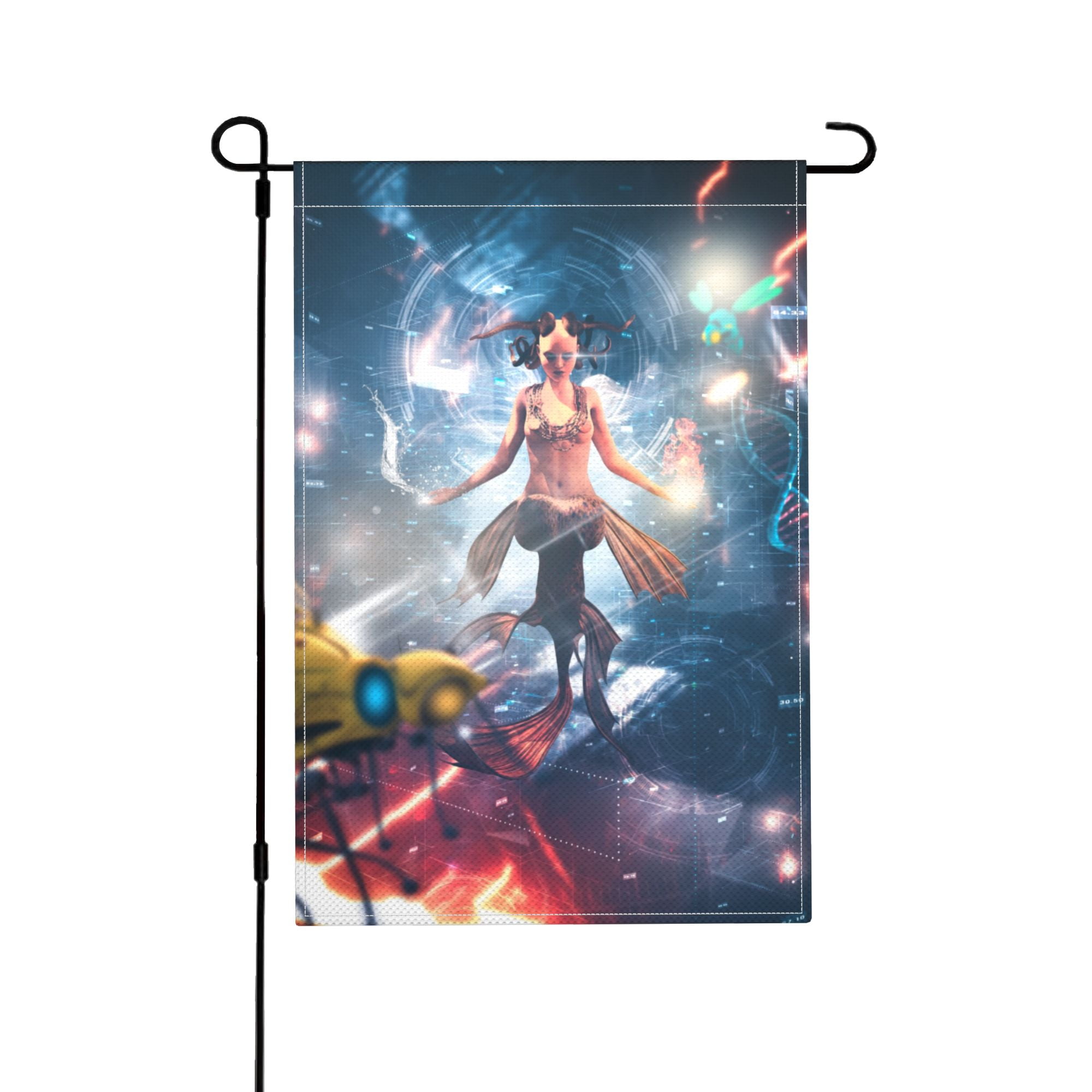 TEQUAN Future Tunnel Cyborg Robot Garden Flags, 18 x 12 inch Double ...