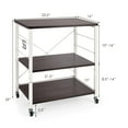 Giantex 3-Layer Bakers Rack, Mobile Kitchen Cart with Wheels and Hooks ...