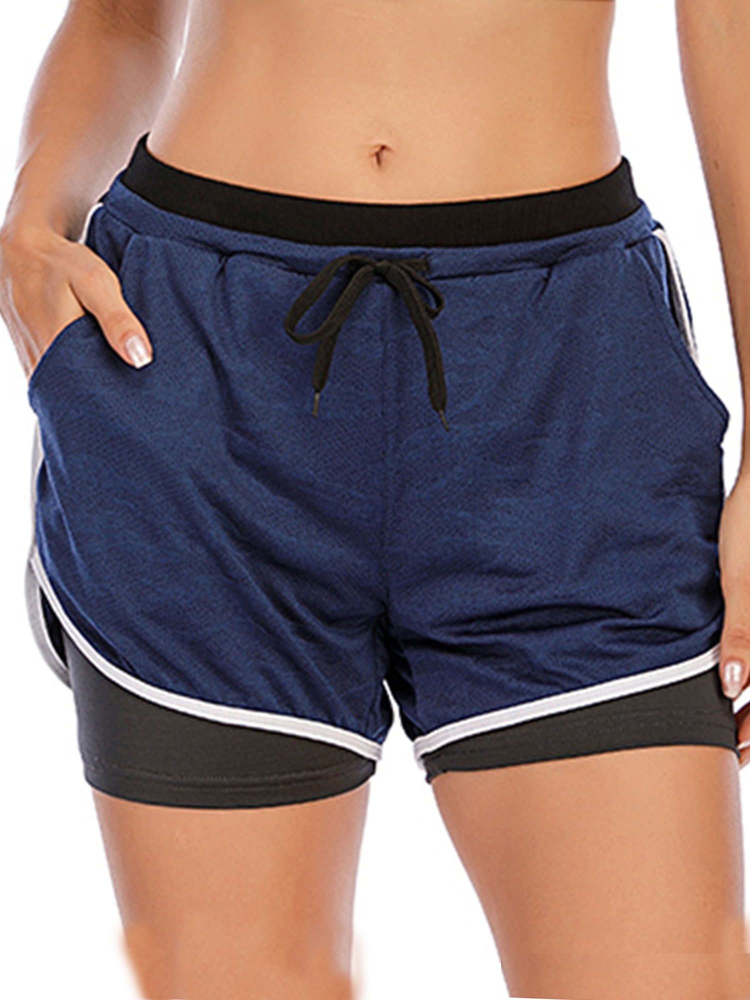 FUTATA 2 In 1 Women's Running Shorts Double Layer Sport Yoga Shorts ...