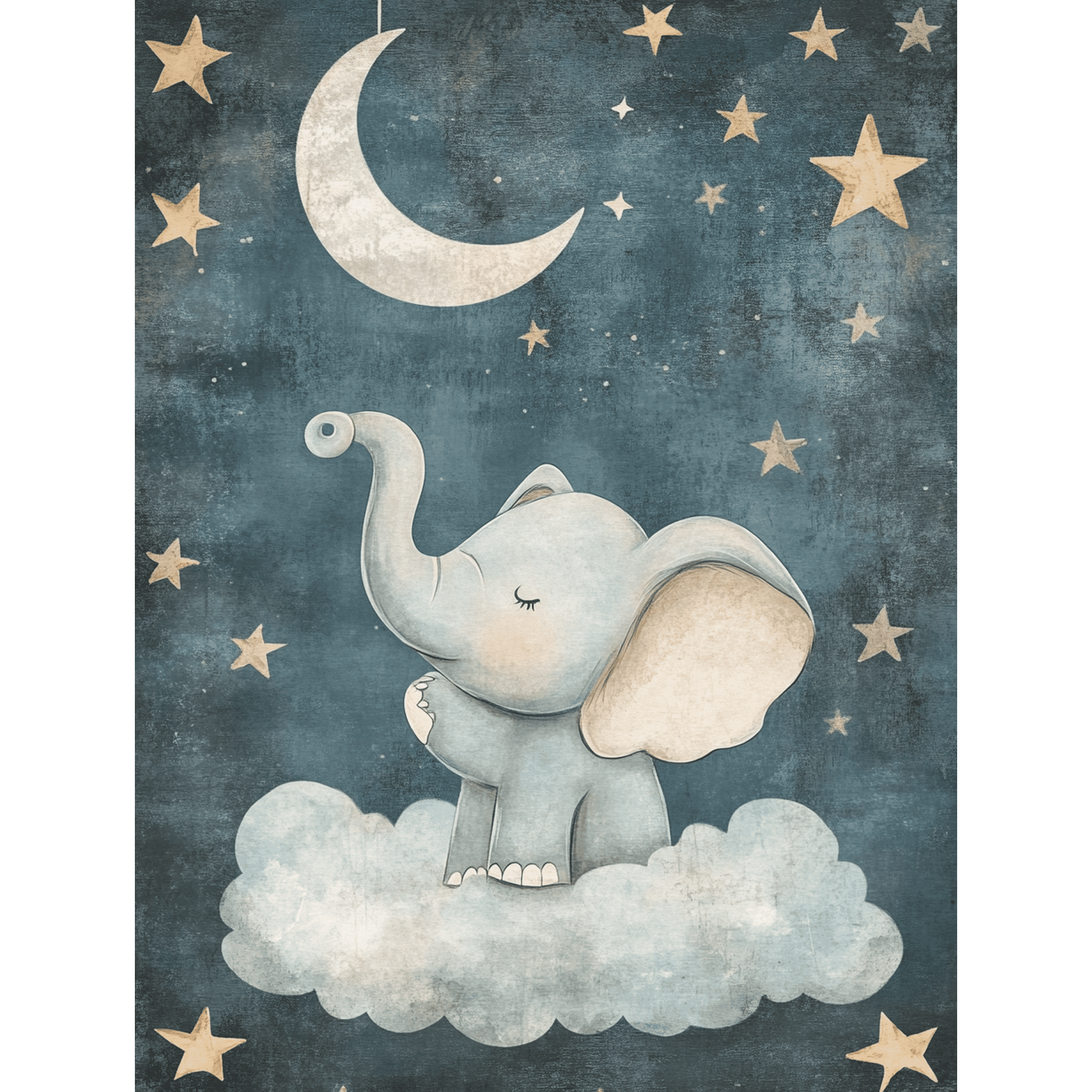 Click here for Qisvanset Cute Elephant And Moon Canvas Wall Art，... prices