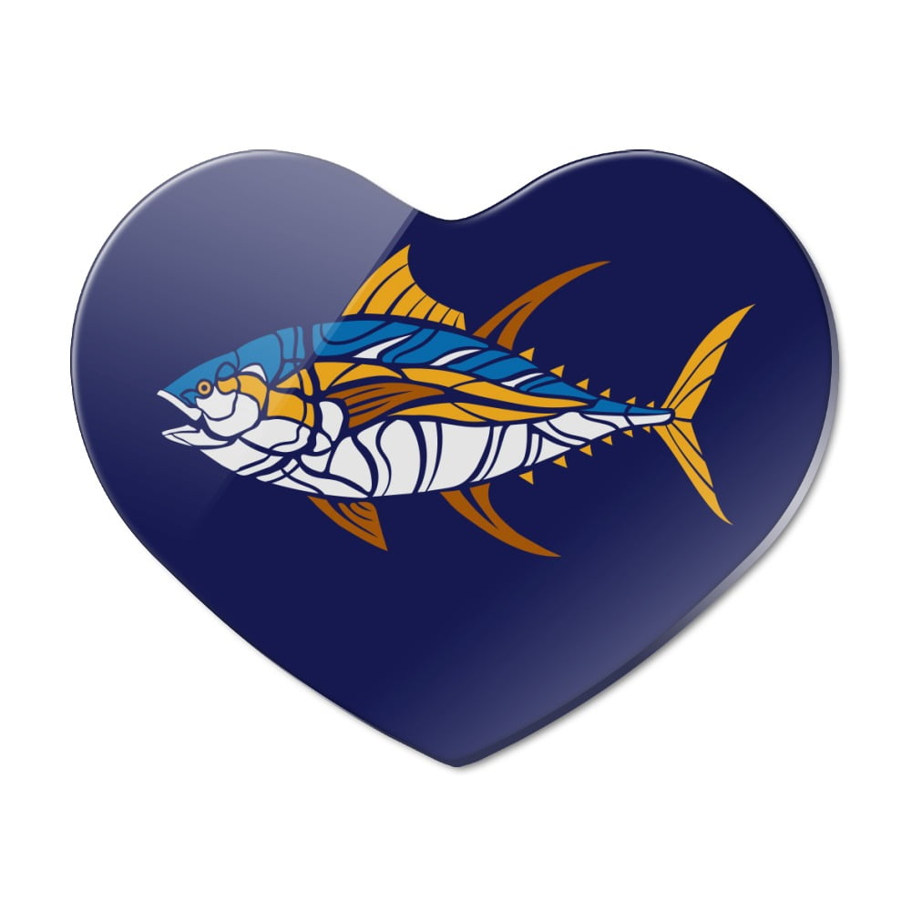 Tuna Fish Design Heart Acrylic Fridge Refrigerator Magnet - Walmart.com