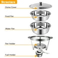JSTUOKE 5QT Stainless Steel Round Chafing Dish Buffet Set, 4 Pack with ...