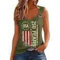 America 250 Shirt Women Sleeveless Metal Ring Strap Patriotic Graphic ...