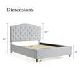 My Texas House Anna Diamond Tufted Upholstered Platform Bed, Twin, Gray ...