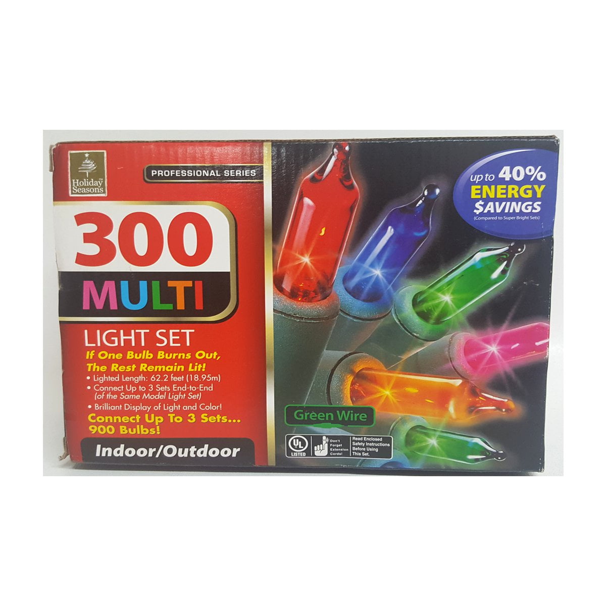 Holiday Seasons Professional Series 300 Mini Multi Color Light Set ...