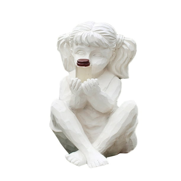 Boy Girl Firefly Jar Solar Lighted Yard Decor Ornament Garden Statue ...