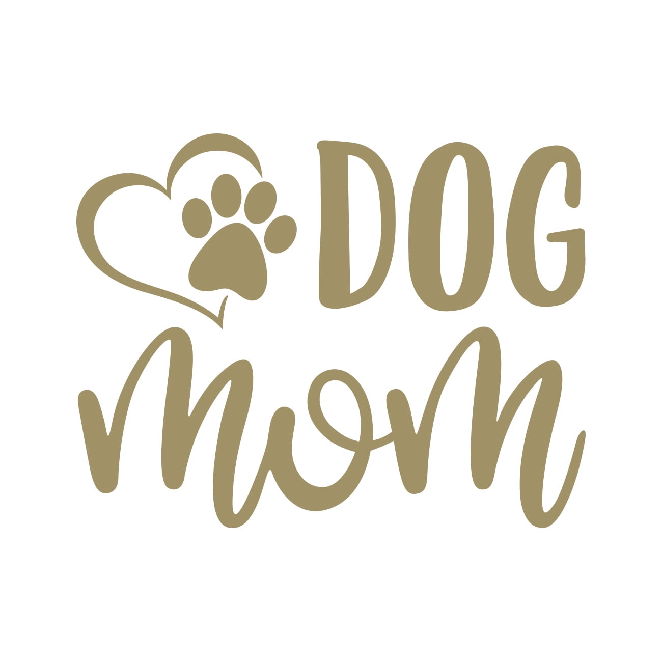 Dog Mom Paw Heart Sticker Decal Die Cut - Self Adhesive Vinyl ...