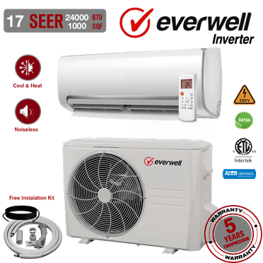 Premium Levella® Efficient 18000 BTU Cooling & Heating Unit, Mini Split ...