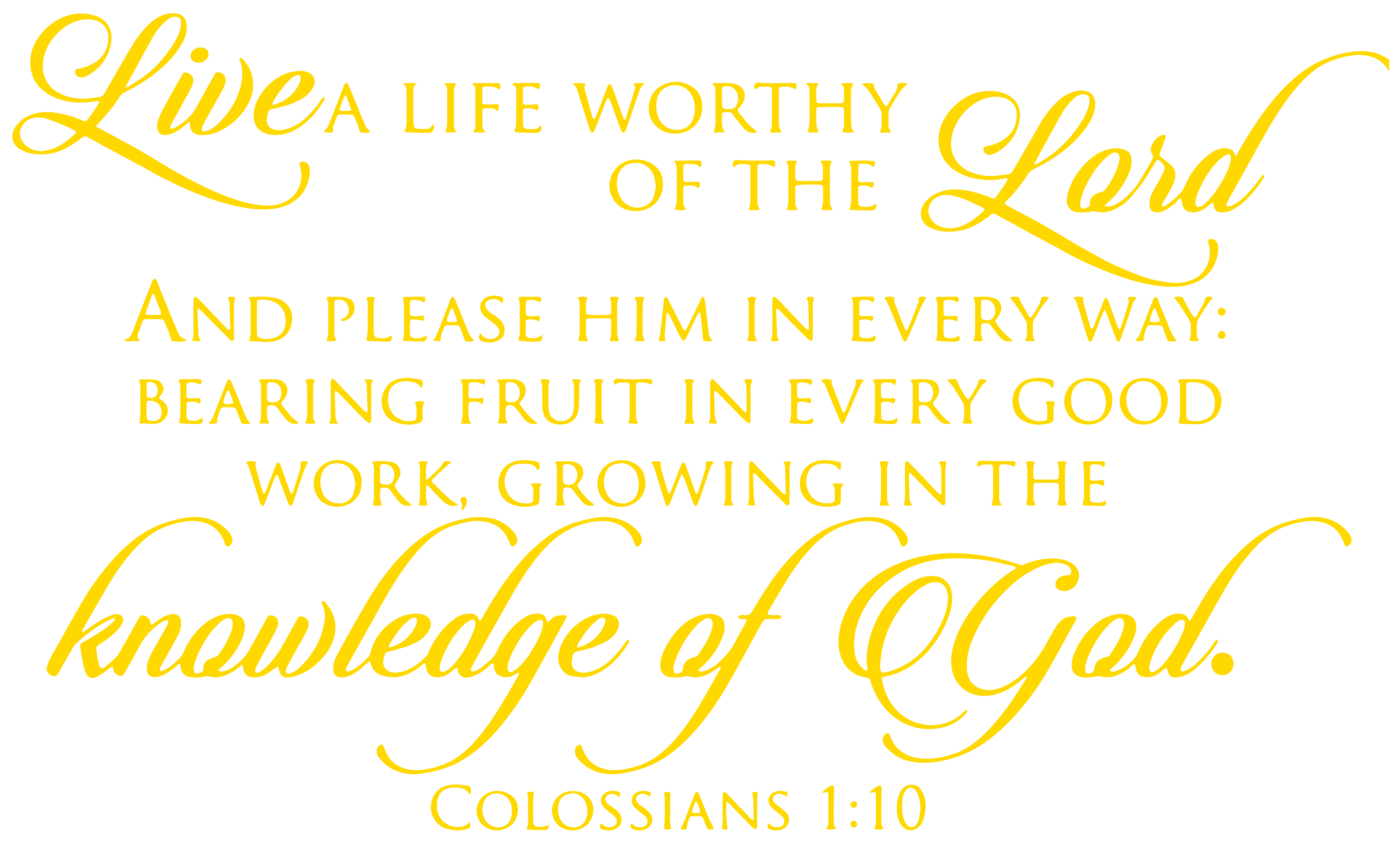 COLOSSAIN 1:10 - Live A LIFE WORTHY OF THE Lordâ ¦ Vinyl Decal Sticker ...