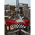 Abstract Round Outdoor Tablecloth with Umbrella Hole Cartoon Style Chef ...