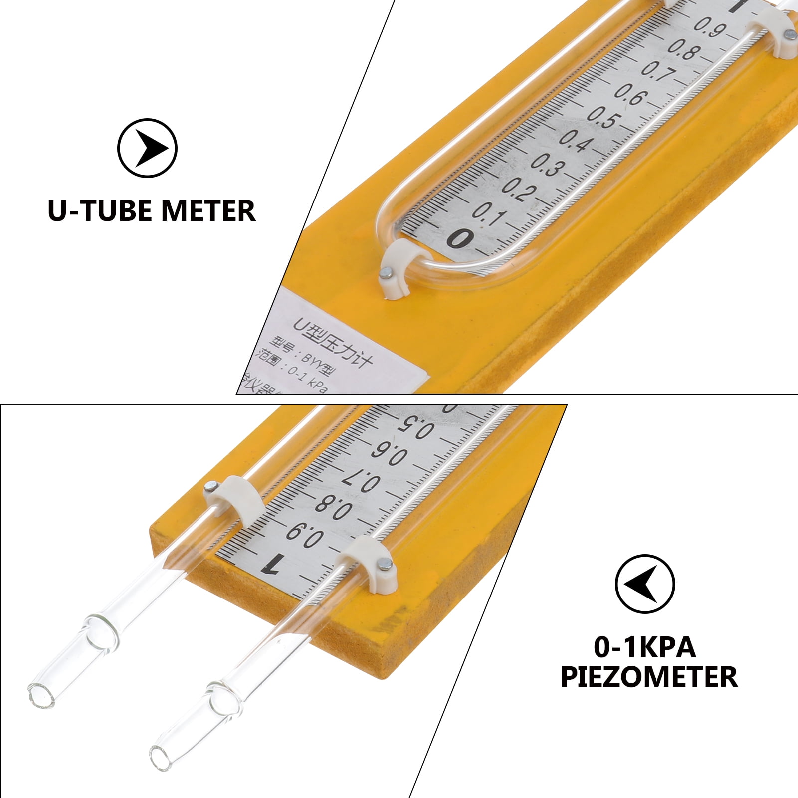Stainless Steel U-shaped Pressure Gauge 0-1KPA Differential Pressure ...