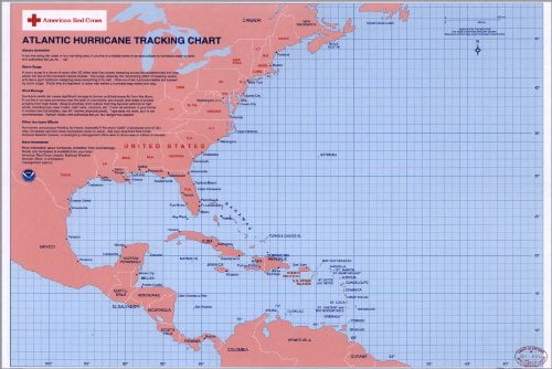 24x36 Poster; Atlantic Ocean Hurricane Tracking Chart Noaa 1995 ...