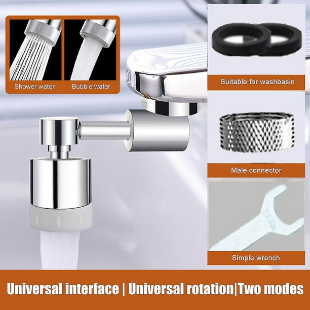 Universal 1080 Swivel Extension Faucet Aerator Rotate Robotic Arm Tap ...