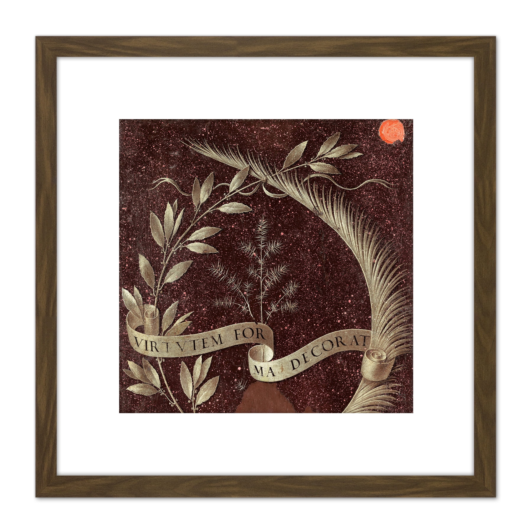 Da Vinci Wreath Laurel Palm Juniper Scroll Painting 8X8 Inch Square ...