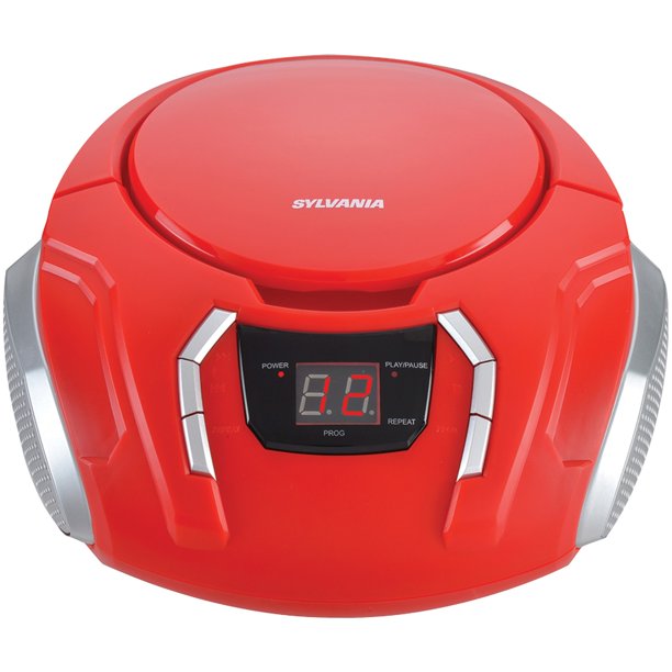 SYLVANIA SRCD261, Portable CD Players with AM/FM Radio (Red) - Walmart.com