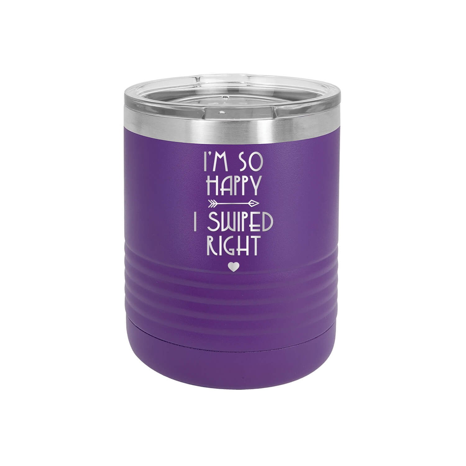 I'm So Happy I Swiped Right - Engraved 10 oz Tumbler Cup Unique Funny ...