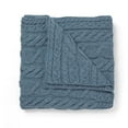 Soft Aran Cable Merino Slate Blue Throw Blanket One Size Made By Aran ...