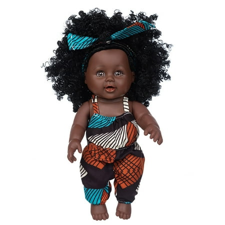 Drppepioner Kids toys Black African Black Baby Cute Curly Black 35Cm ...