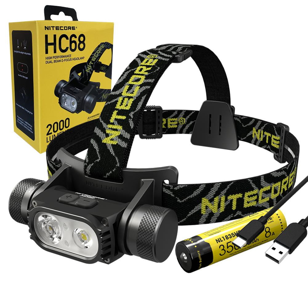 NITECORE HC68 High Performance Dual Beam E-focus Headlamp- 2000 Lumens ...