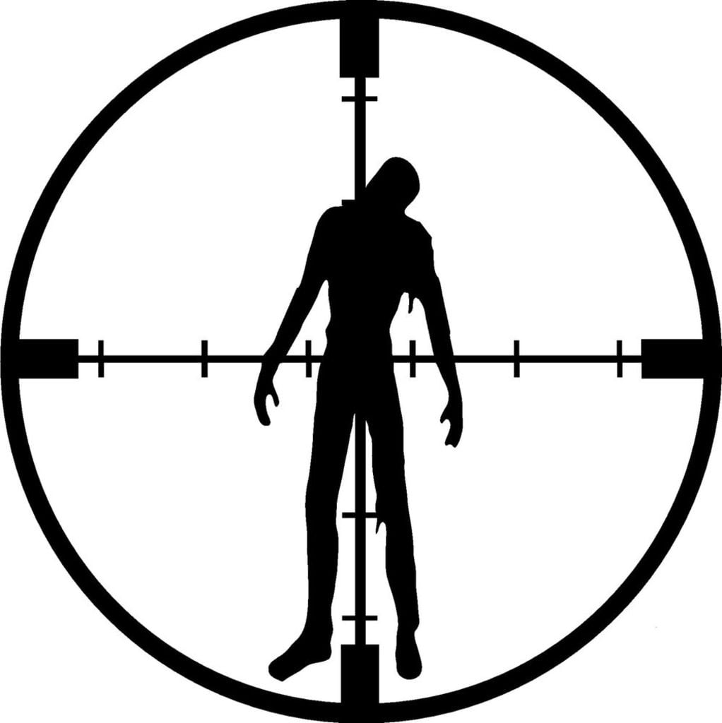 Zombie In Sights Hunting Decal Sticker | 6.5-Inches By 6.5-Inches ...