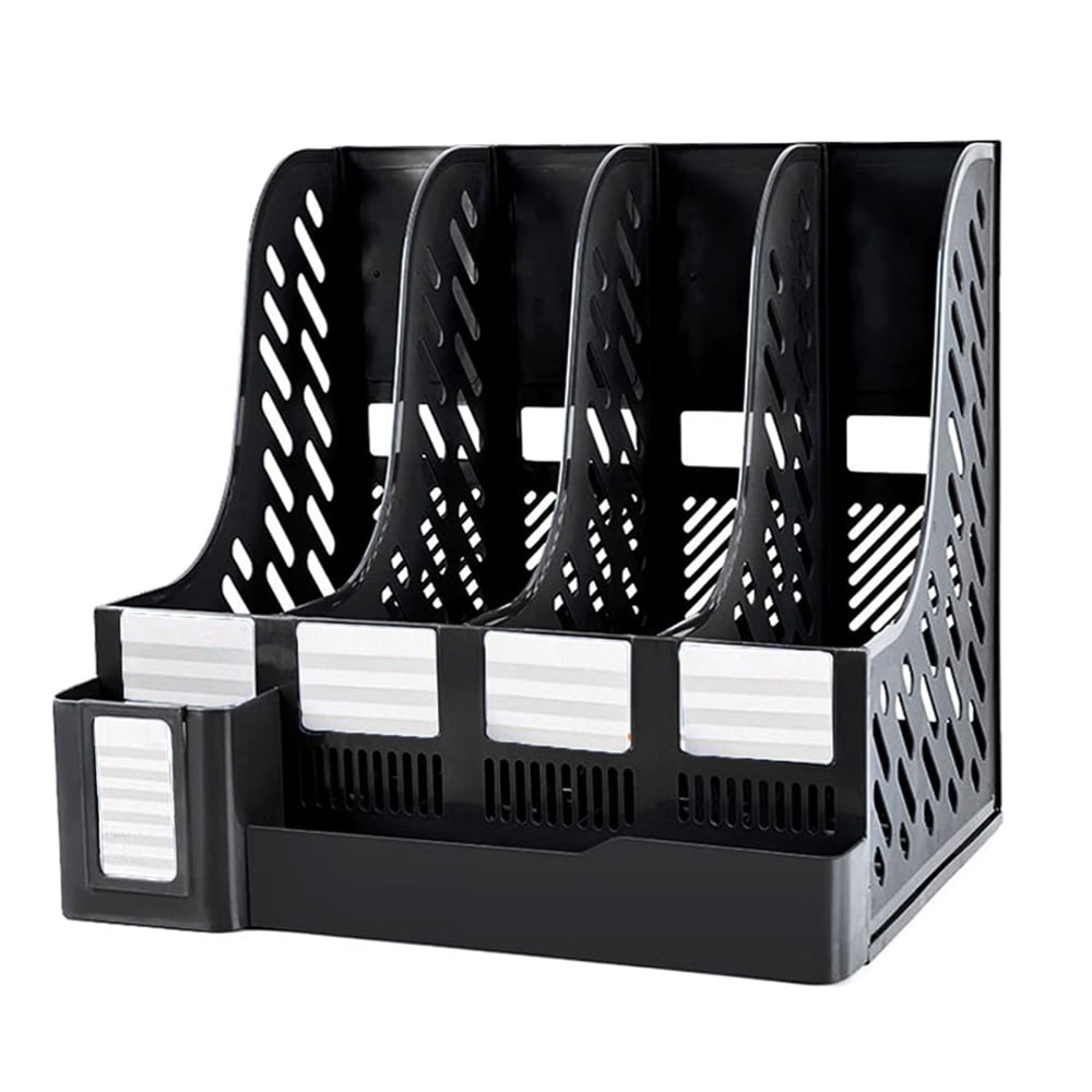 PEACNNG 4 Compartment Storage Desktop Quadruplicate File Holder ...
