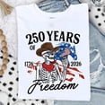 America 250 Years Of Freedom T Shirt, Cowboy Skeleton Graphic Tee ...