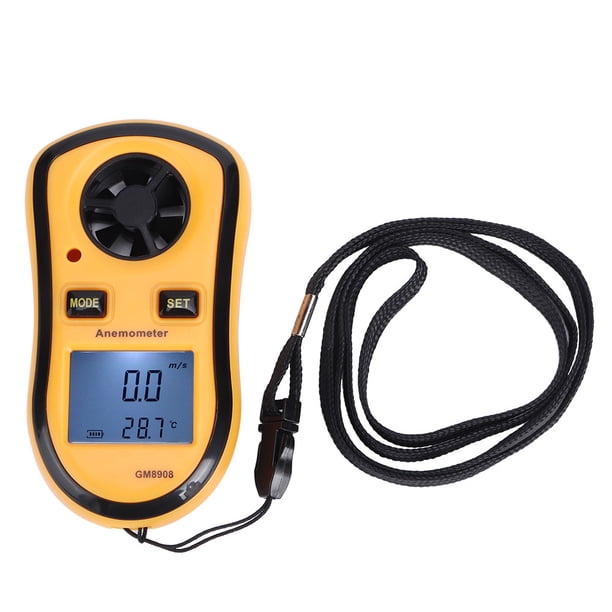 AVEKI Portable LCD Display Digital Anemometer Wind Speed Temperature ...
