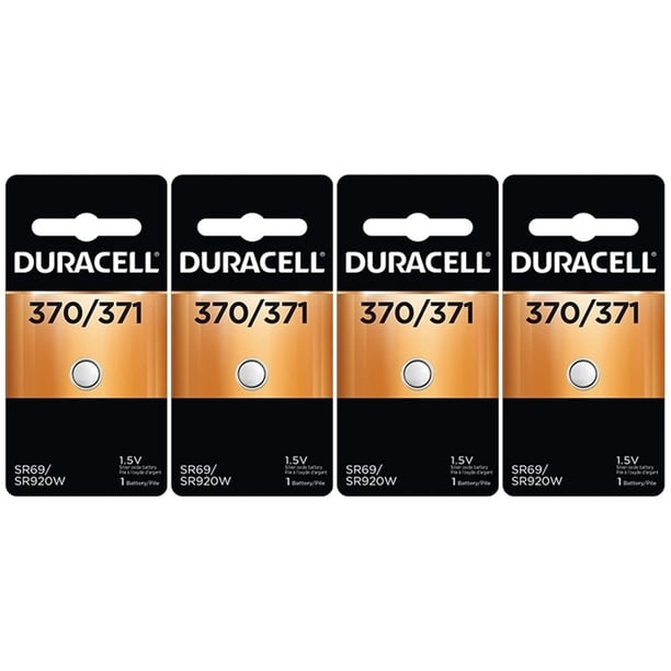 Duracell Watch 370/371 1.5V Silver Oxide Battery (Value Pack of 4 ...
