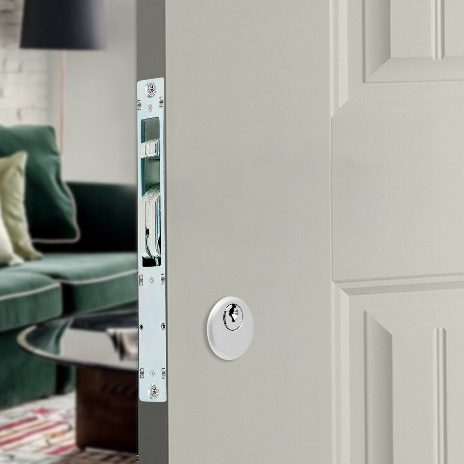 Miumaeov Heavy Duty Floor Lock Kit Straight Tongue/Hook Tongue Door ...