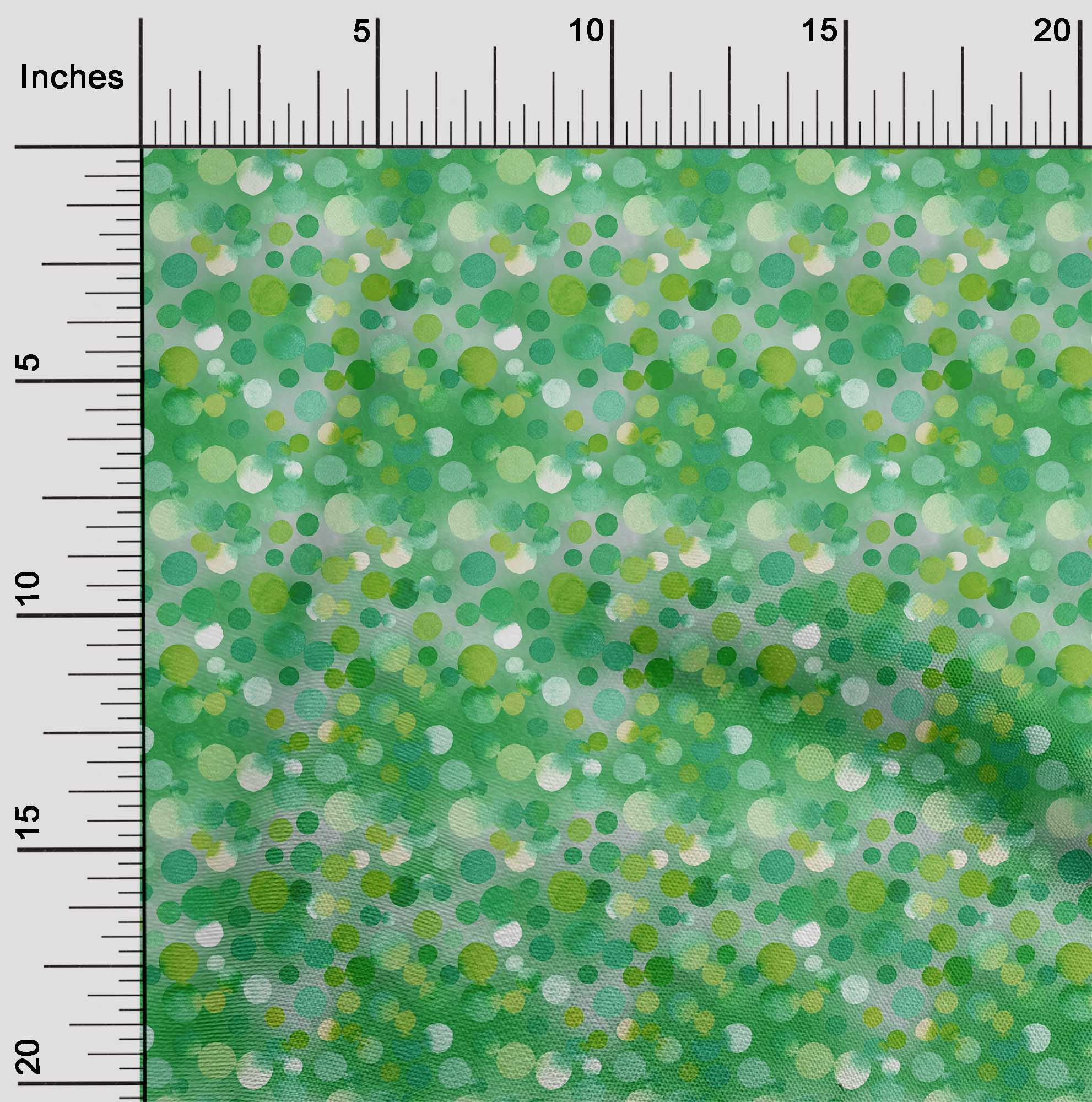 oneOone Viscose Chiffon Green Fabric Texture & Colorful Dots Fabric For ...