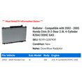 Radiator - Compatible with 2002 - 2005 Honda Civic Si 2-Door 2.0L 4 ...