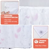 Ikfashoni Hookless Shower Curtain with Snap in Liner, Red Floral ...