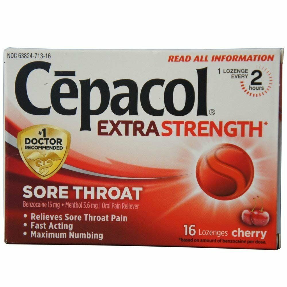 Cepacol Maximum Strength Throat Drop Lozenges, Cherry, 16 Count ...