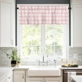 Christmas Kitchen Curtains and Valances Set, Rustic Pink White Buffalo ...