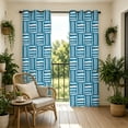 Blue Woven Texture Blackout Curtains 84 Inches Long, Modern Minimalist ...