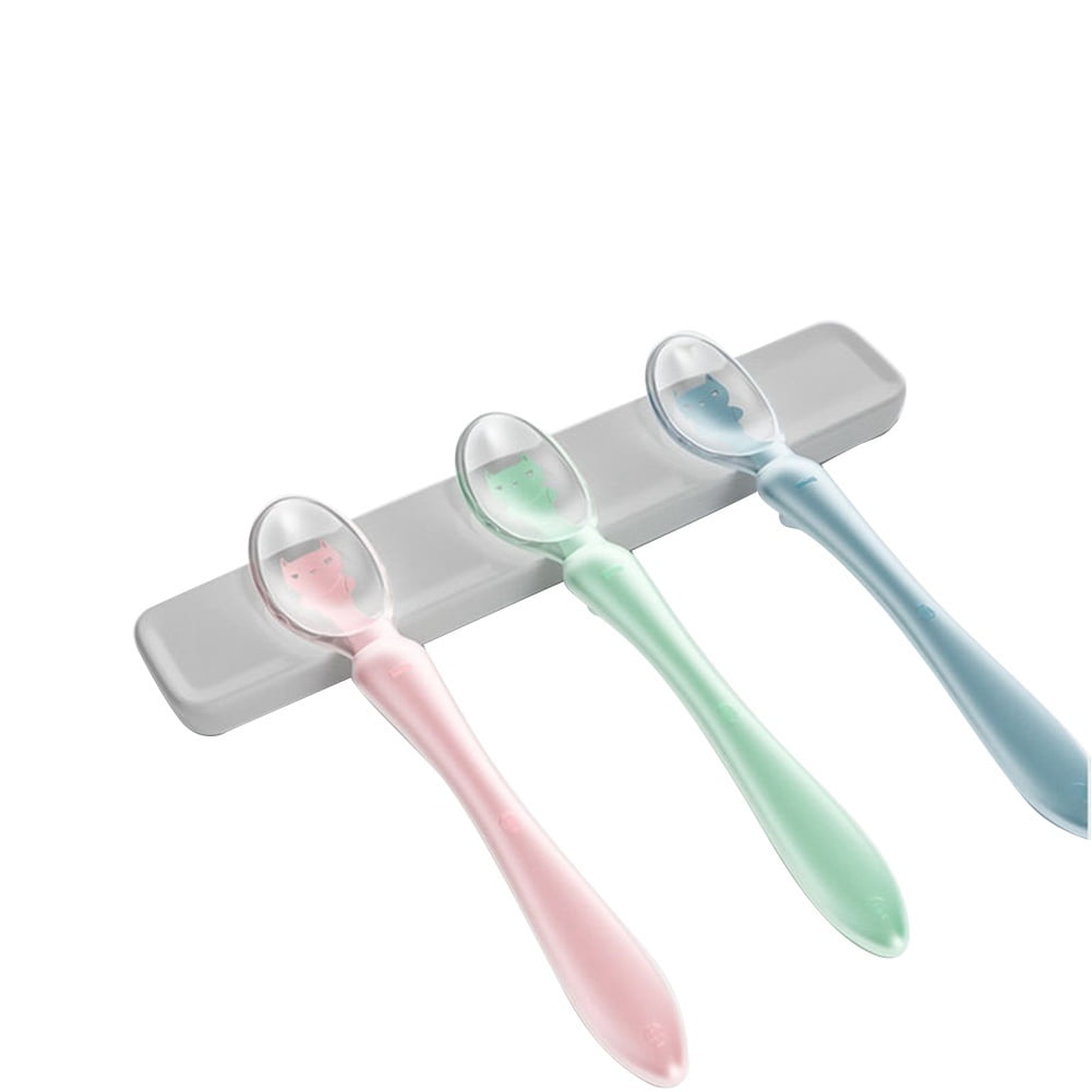 Newborn baby child feeding spoon silicone soft safety baby spoon small ...