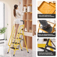 4 Step Ladder with Handrails, Folding Step Stool with Anti-Slip Wide ...
