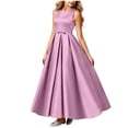 BFHHYA Flower Girls Dress Flowy A Line Swing Sleeves Maxi Dresses ...