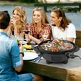 Red 1200W Electric BBQ Grill with Double-Zone Cooking 2-in-1 ...