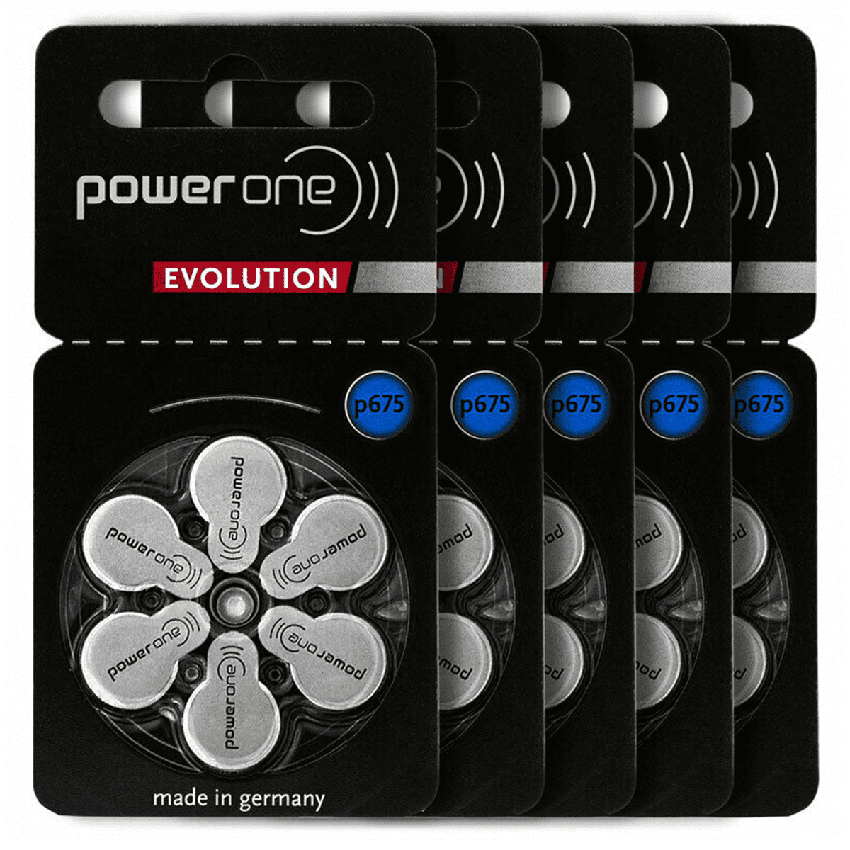 Power One Evolution Size 675 Hearing Aid Batteries - 1.45V Zinc Air ...