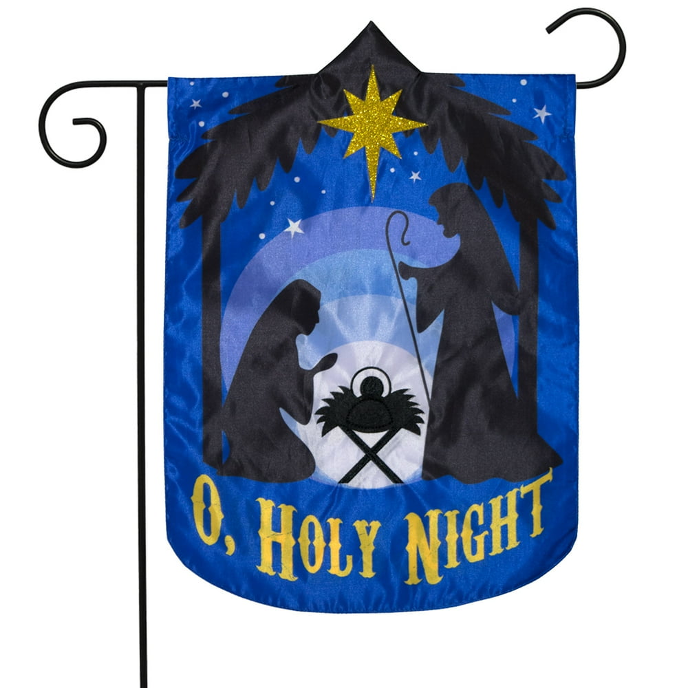 O, Holy Night Christmas Applique Garden Flag Religious 12.5" x 18 ...