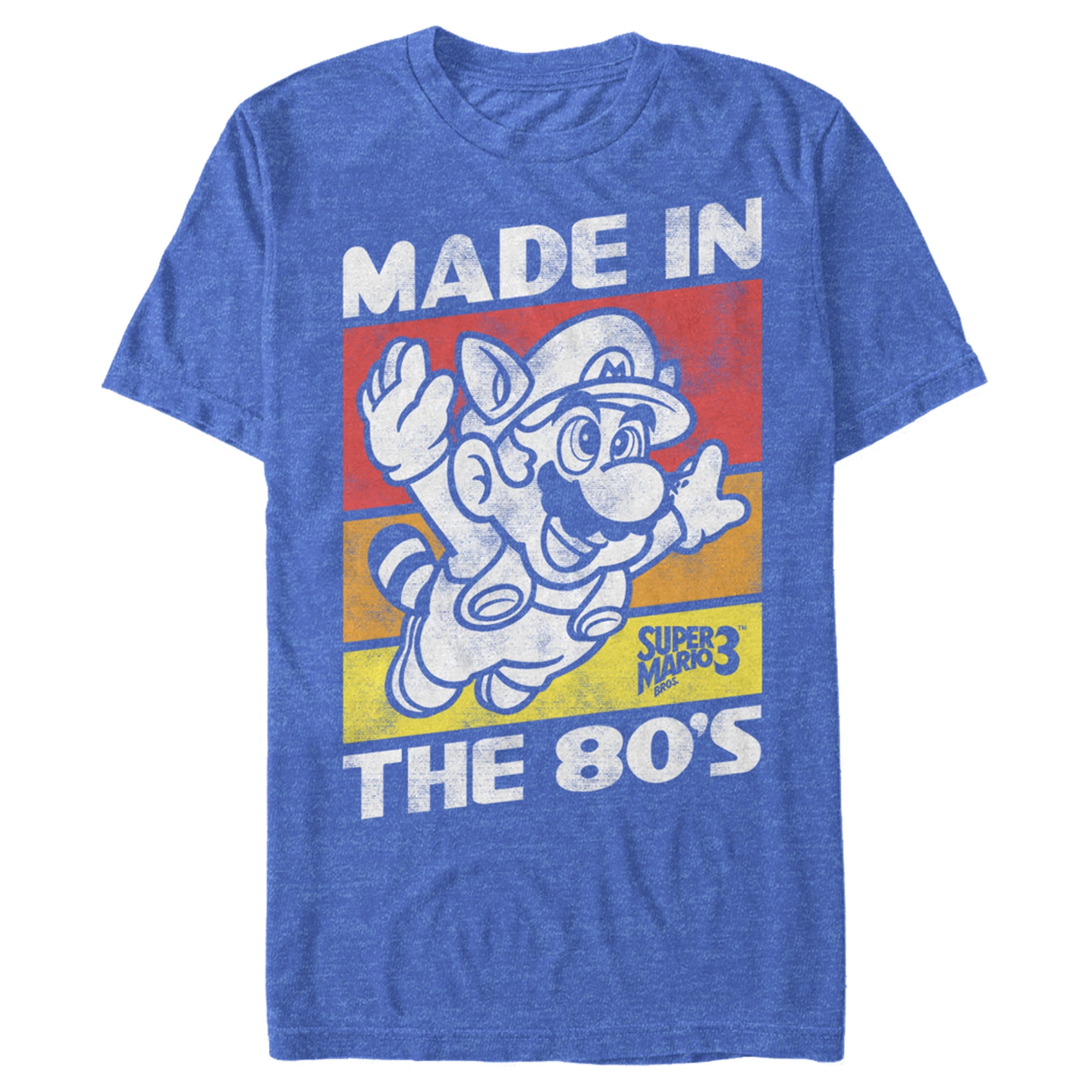 Men's Nintendo Raccoon Mario Made in the 80's Graphic Tee Royal Blue ...