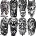 1 Sheet Waterproof Lion Jesus Temporary For Men Women Adults Long ...